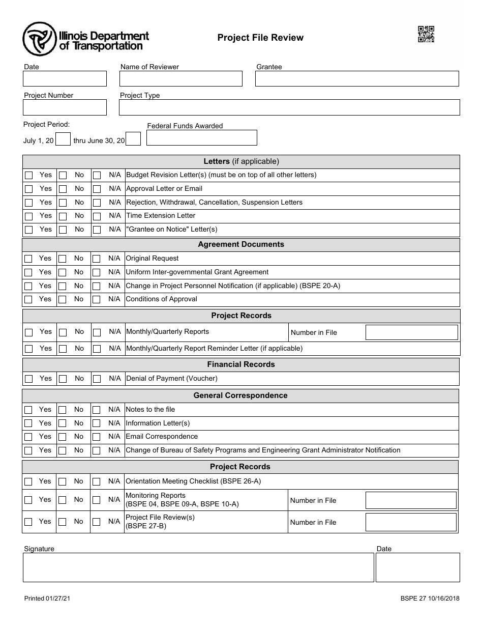 Form BSPE27 - Fill Out, Sign Online and Download Fillable PDF, Illinois ...