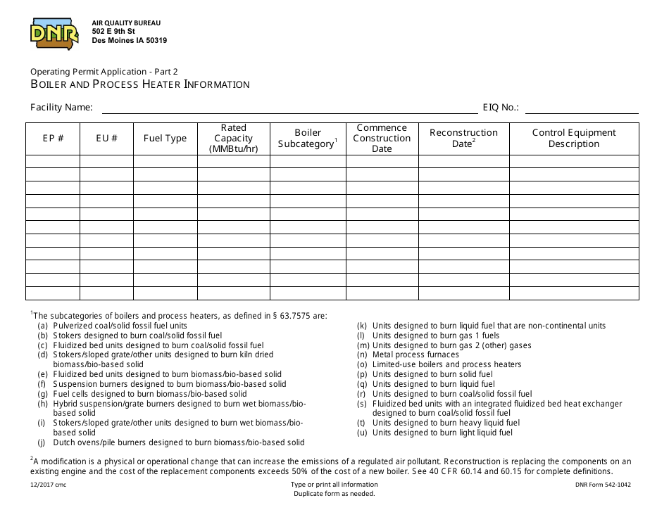 DNR Form 542-1042 Part 2 - Fill Out, Sign Online and Download Fillable ...