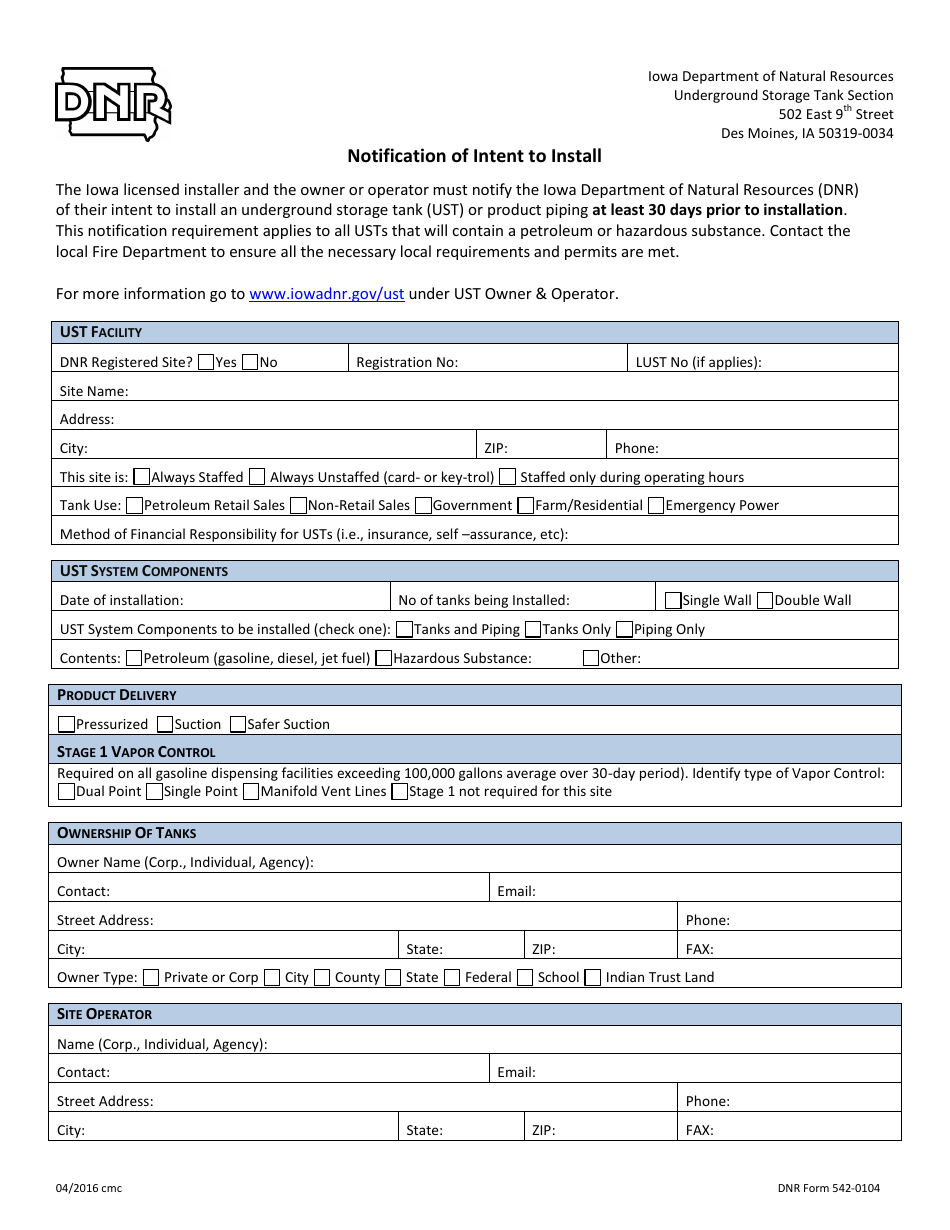 DNR Form 542-0104 - Fill Out, Sign Online and Download Fillable PDF ...