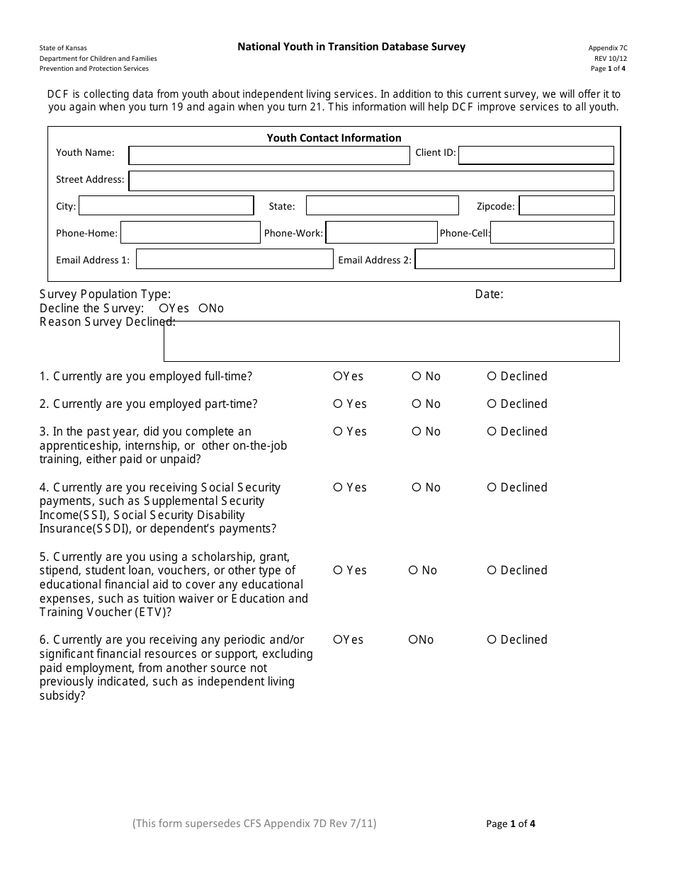 Appendix 7C Download Printable PDF or Fill Online National Youth in ...