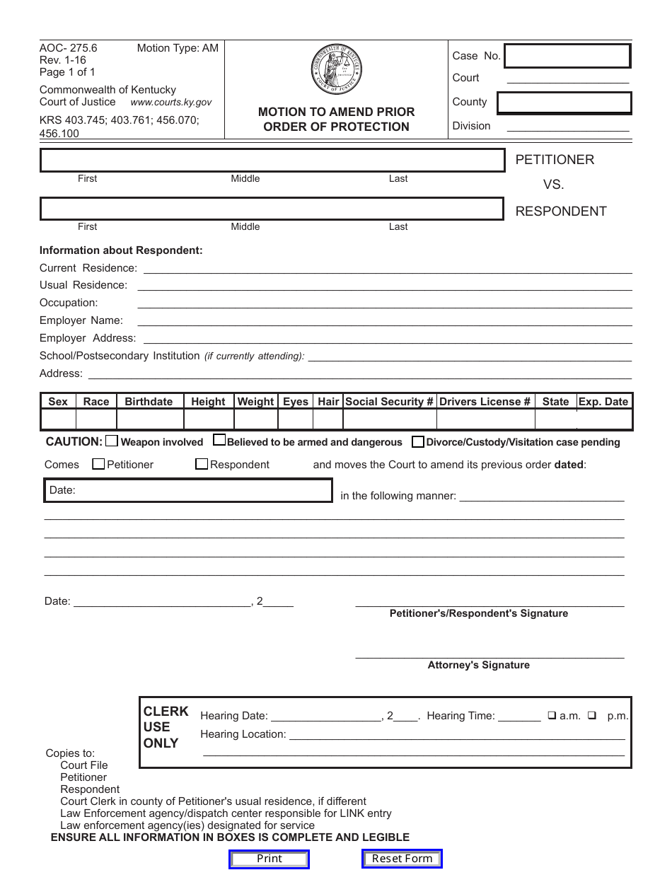Form AOC-275.6 - Fill Out, Sign Online and Download Fillable PDF ...