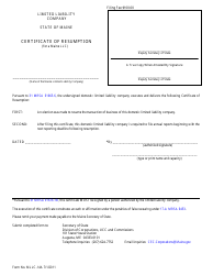 Form MLLC-14A - Fill Out, Sign Online and Download Fillable PDF, Maine ...