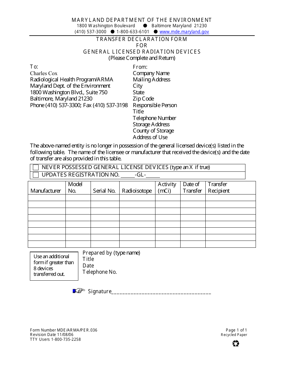 Form MDE/ARMA/PER.036 - Fill Out, Sign Online and Download Fillable PDF ...
