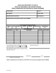 Maryland Special Requisition for Purchase of Toner Cartridges - Fill ...