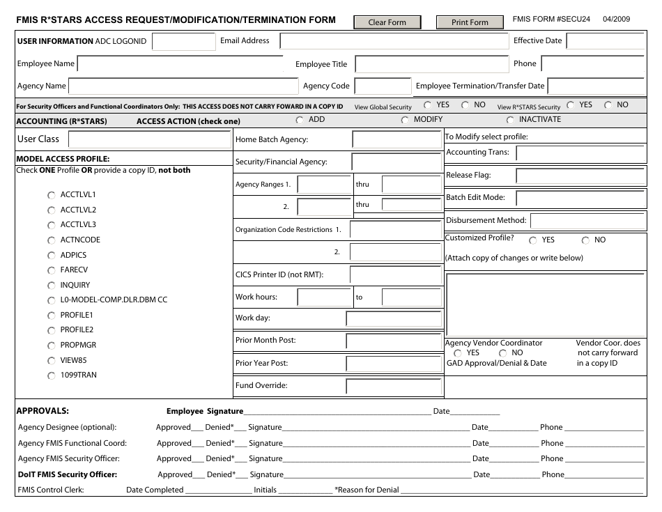 FMIS Form SECU24 - Fill Out, Sign Online and Download Fillable PDF ...