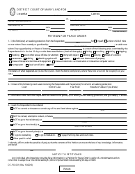 Form DC-PO-001 Download Fillable PDF or Fill Online Petition for Peace ...