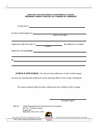 Maryland Resident Agent's Notice of Change of Address - Fill Out, Sign ...