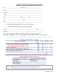 Maryland Comar Order Information Sheet Download Fillable PDF ...