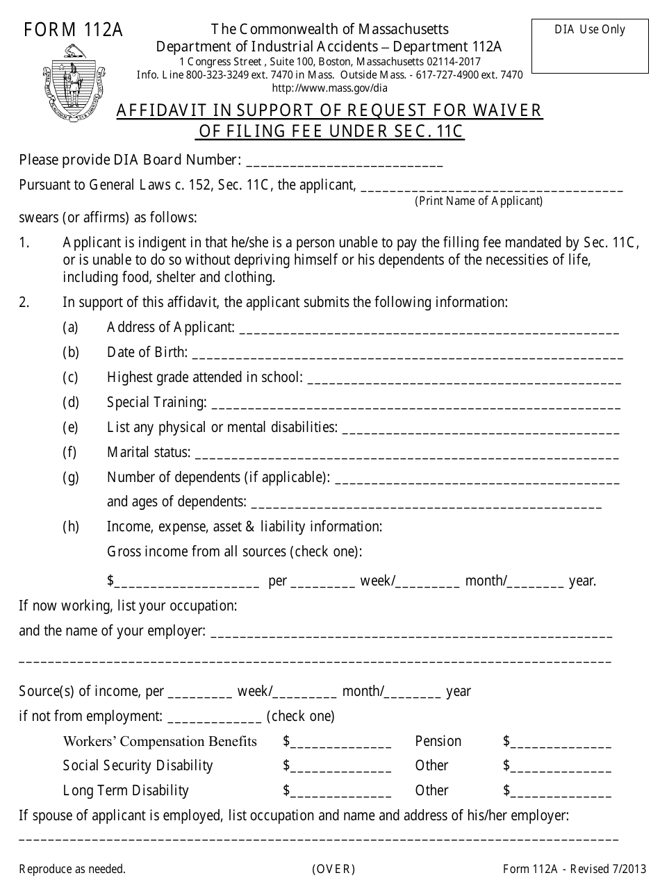 Form 112A - Fill Out, Sign Online and Download Fillable PDF ...