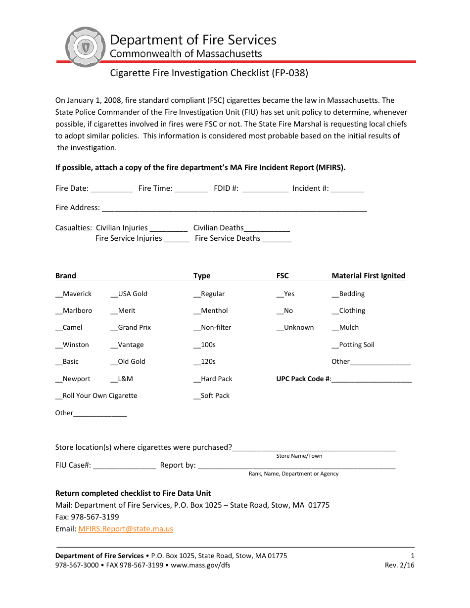 Form FP-038 - Fill Out, Sign Online and Download Printable PDF ...