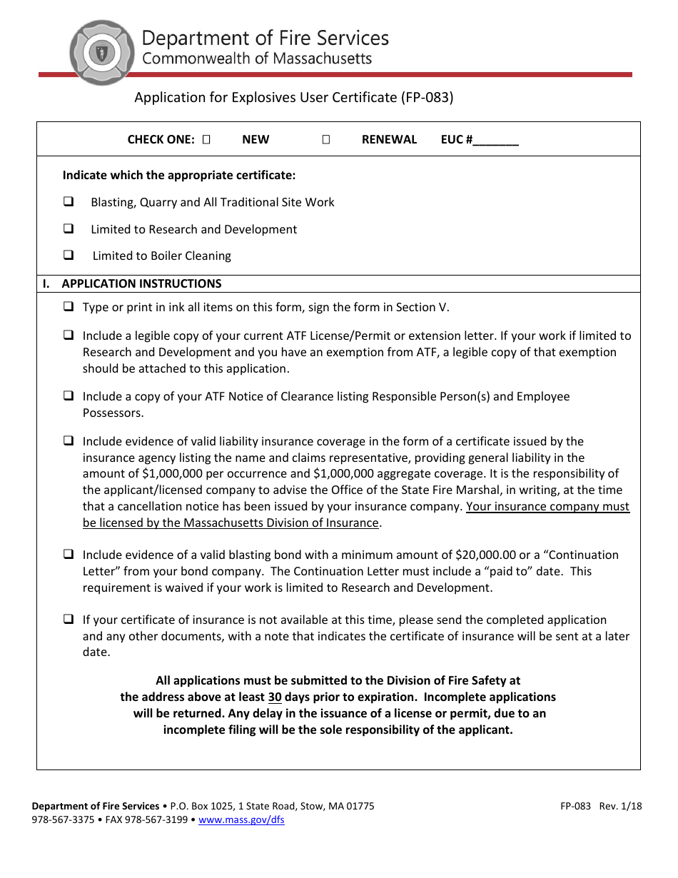 Form FP-083 - Fill Out, Sign Online and Download Printable PDF ...
