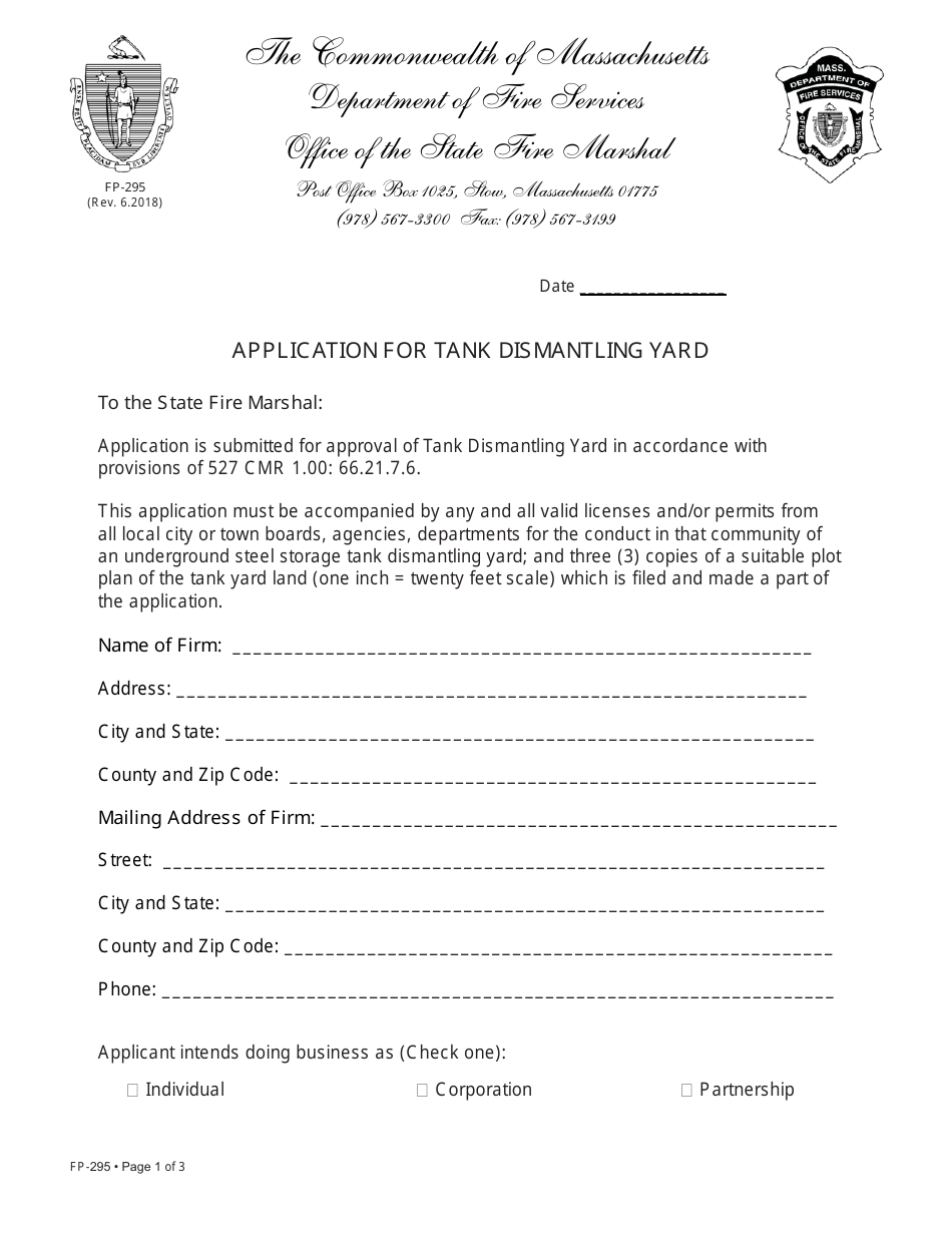 Form FP-295 - Fill Out, Sign Online and Download Printable PDF ...