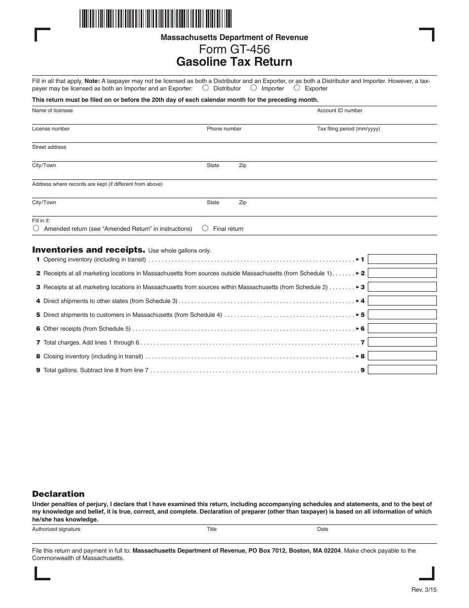 Form GT-456 - Fill Out, Sign Online and Download Printable PDF ...