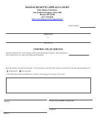 Massachusetts Certificate of Service Download Fillable PDF | Templateroller