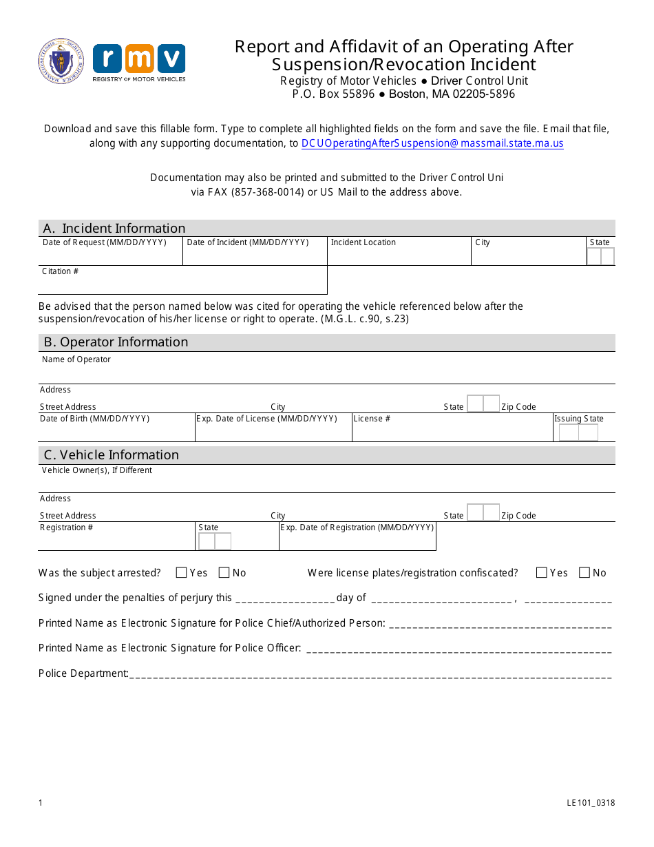 Form LE101 - Fill Out, Sign Online and Download Fillable PDF ...