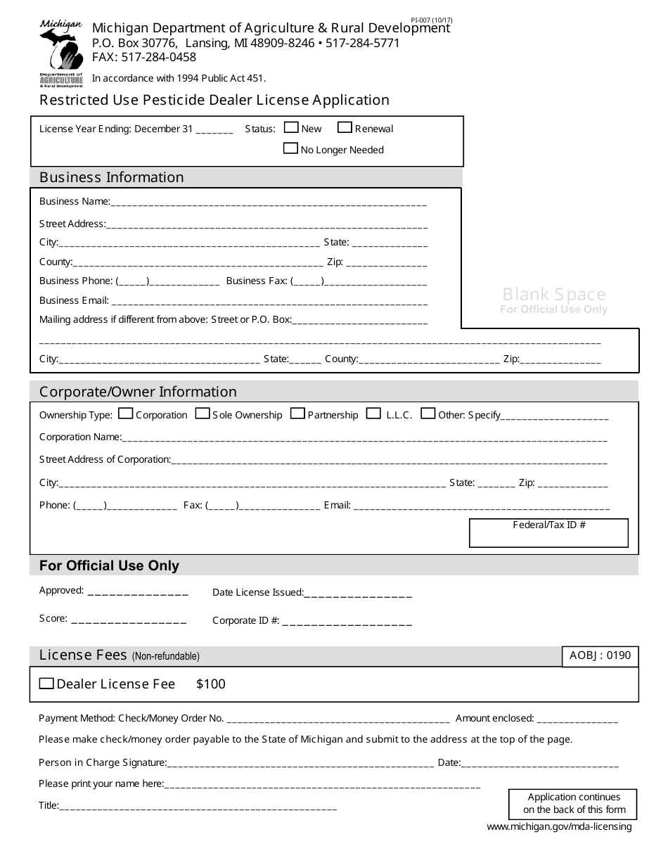Form PI-007 - Fill Out, Sign Online and Download Printable PDF ...