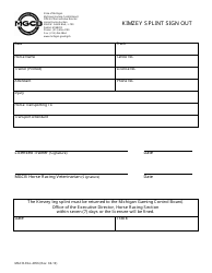 Form MGCB-RAL-4056 Download Printable PDF or Fill Online Kimzey Splint ...