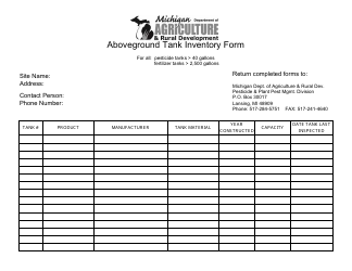 Michigan Aboveground Tank Inventory Form - Fill Out, Sign Online and ...