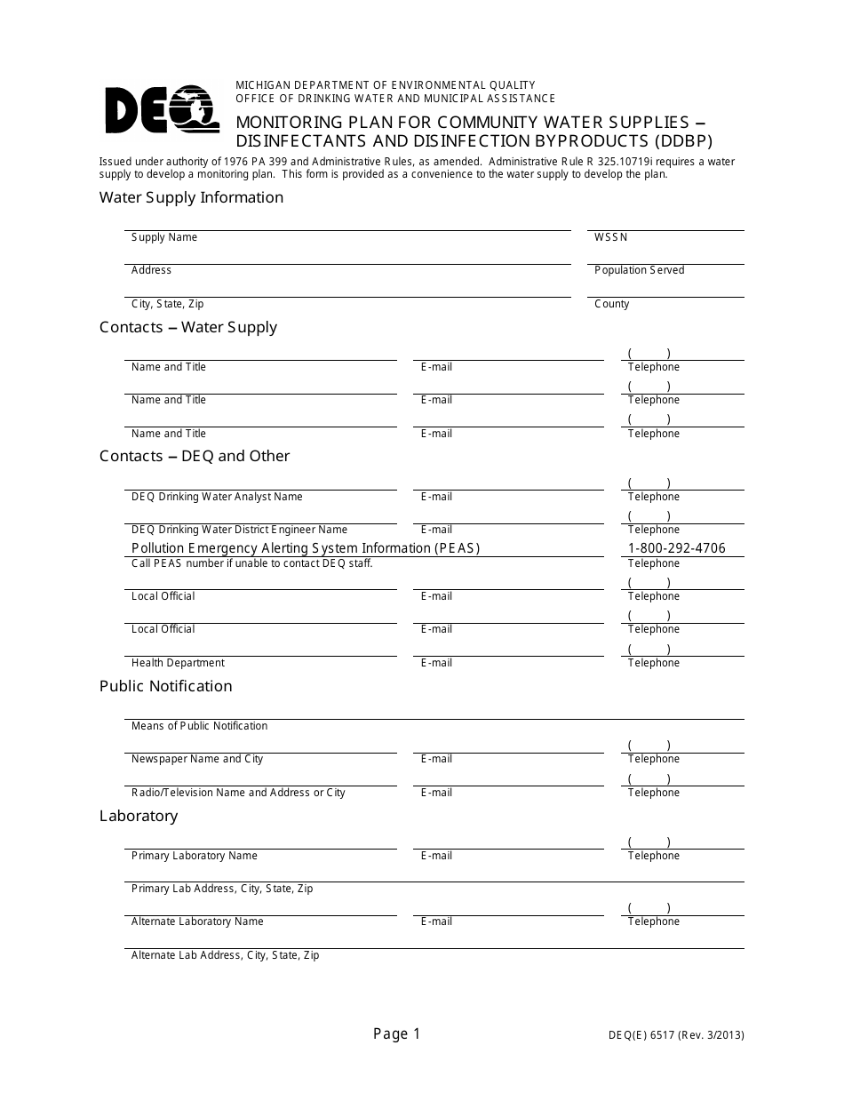 Form DEQ6517 - Fill Out, Sign Online and Download Printable PDF ...