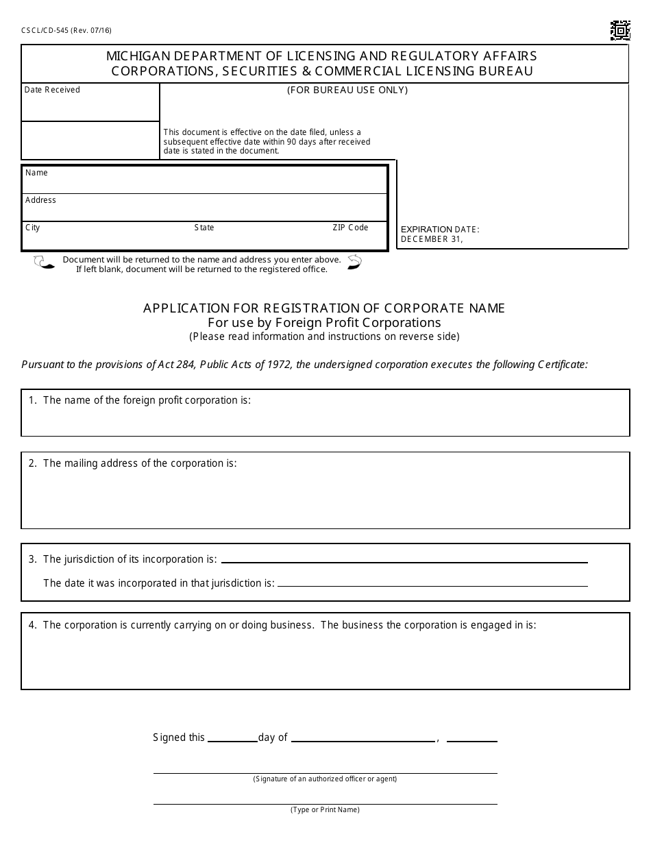 Form CSCL/CD-545 - Fill Out, Sign Online and Download Fillable PDF ...