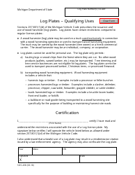 Form SOS-438 Download Fillable PDF or Fill Online Log Plate ...