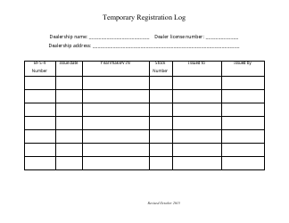 Michigan Temporary Registration Log - Fill Out, Sign Online and ...