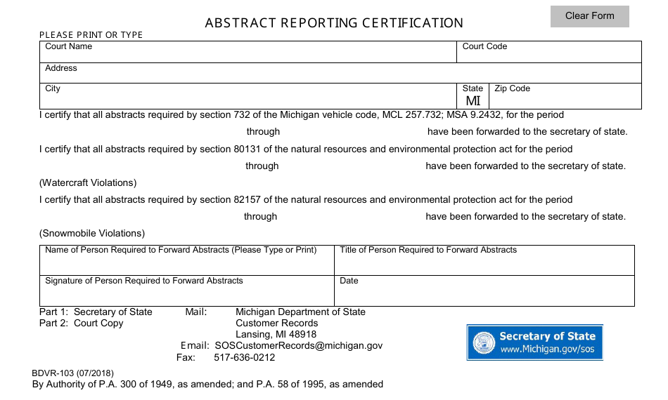 Form BDVR-103 - Fill Out, Sign Online and Download Fillable PDF ...