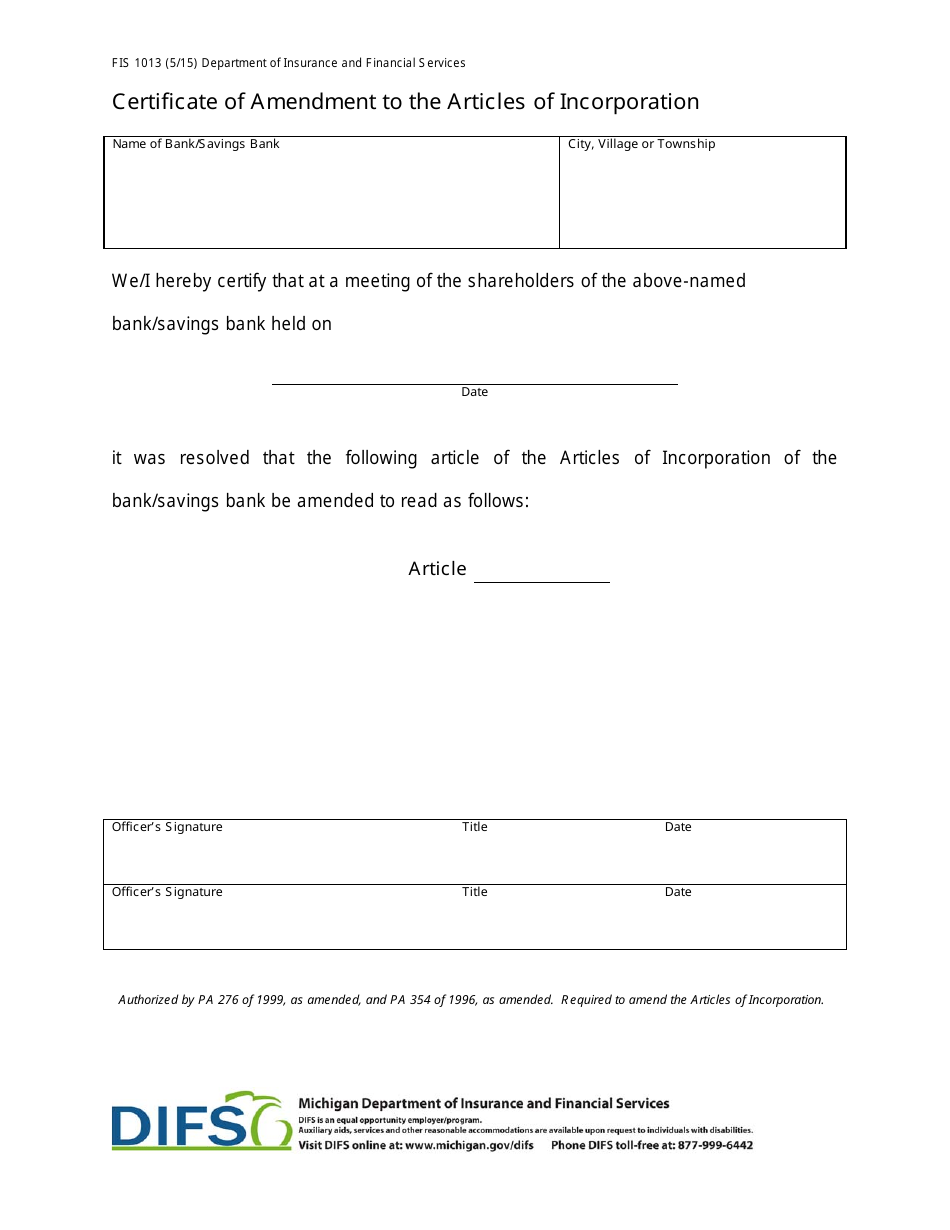 Form FIS1013 - Fill Out, Sign Online and Download Fillable PDF ...