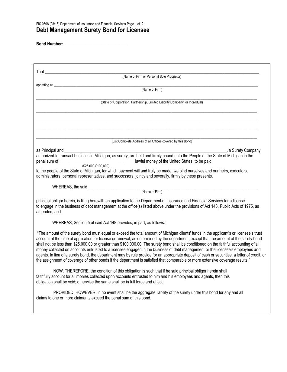 Form FIS0508 - Fill Out, Sign Online and Download Fillable PDF ...