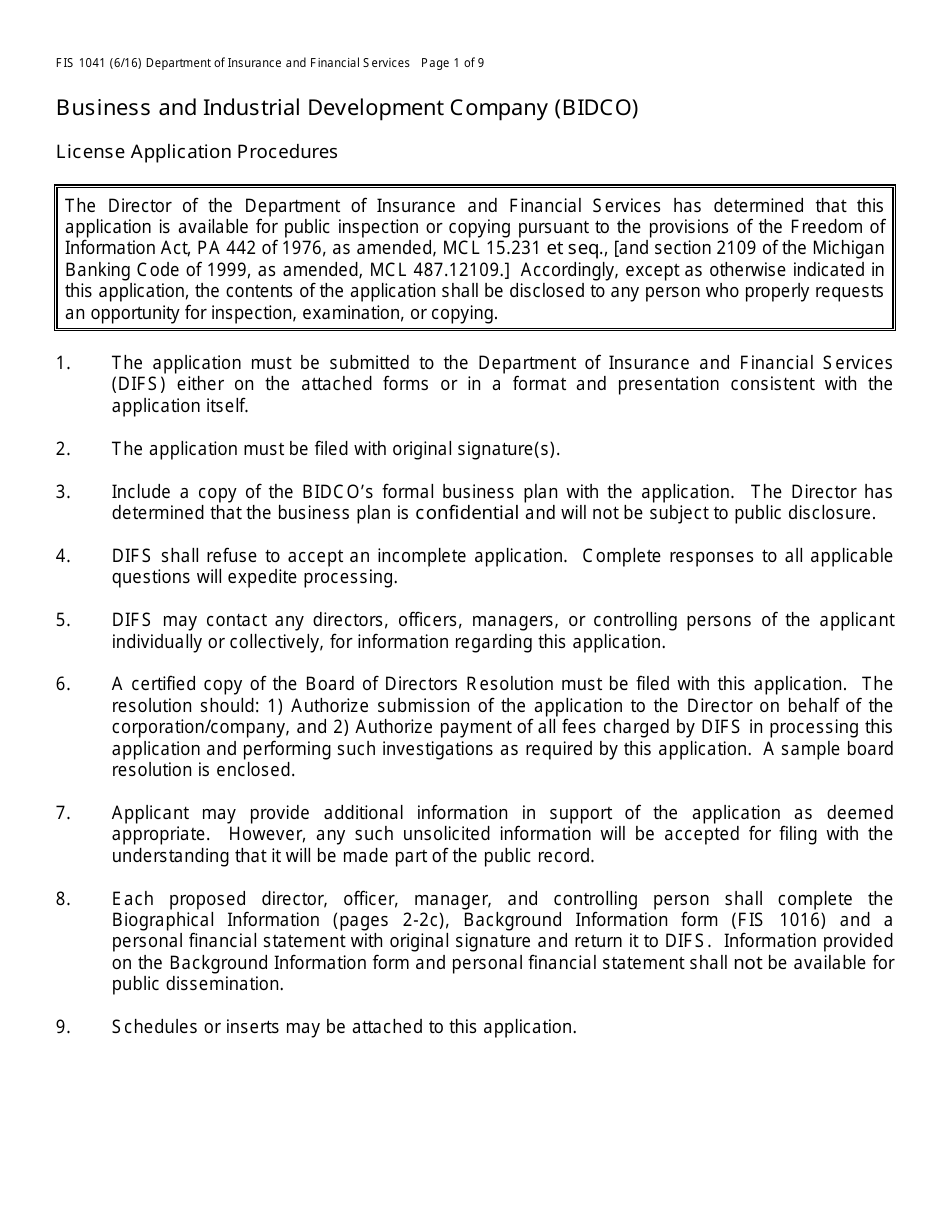 Form FIS1041 - Fill Out, Sign Online and Download Fillable PDF ...