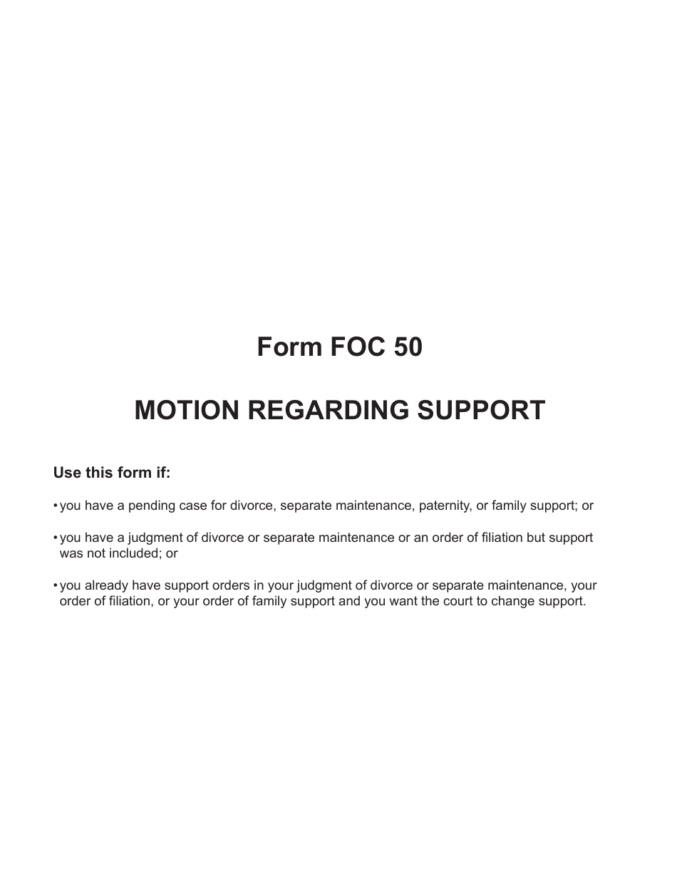 Form FOC50 - Fill Out, Sign Online and Download Fillable PDF, Michigan ...