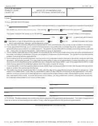 Form PC573 Download Fillable PDF or Fill Online Notice of Appointment ...