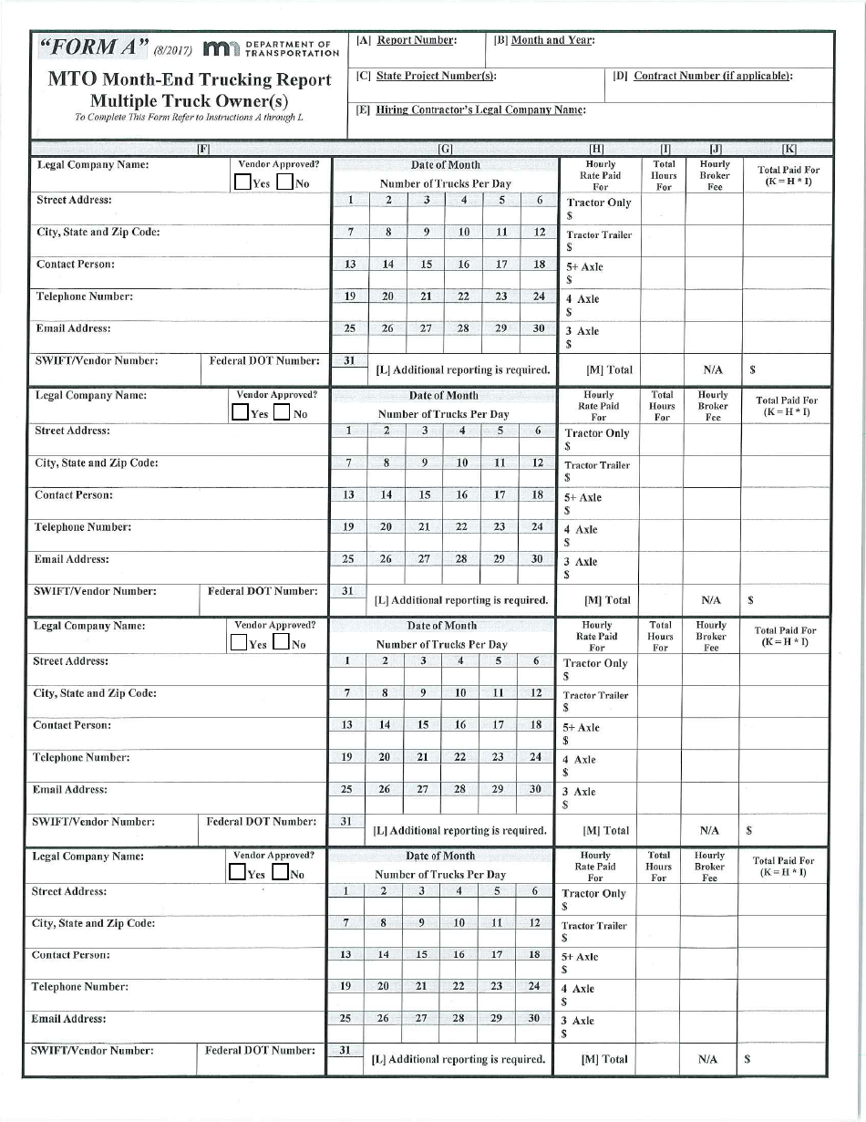 Form A - Fill Out, Sign Online and Download Fillable PDF, Minnesota | Templateroller