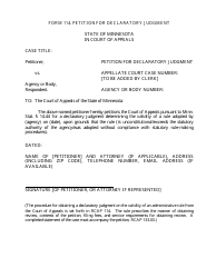 Form 114 Download Printable PDF or Fill Online Petition for Declaratory Judgment Minnesota ...