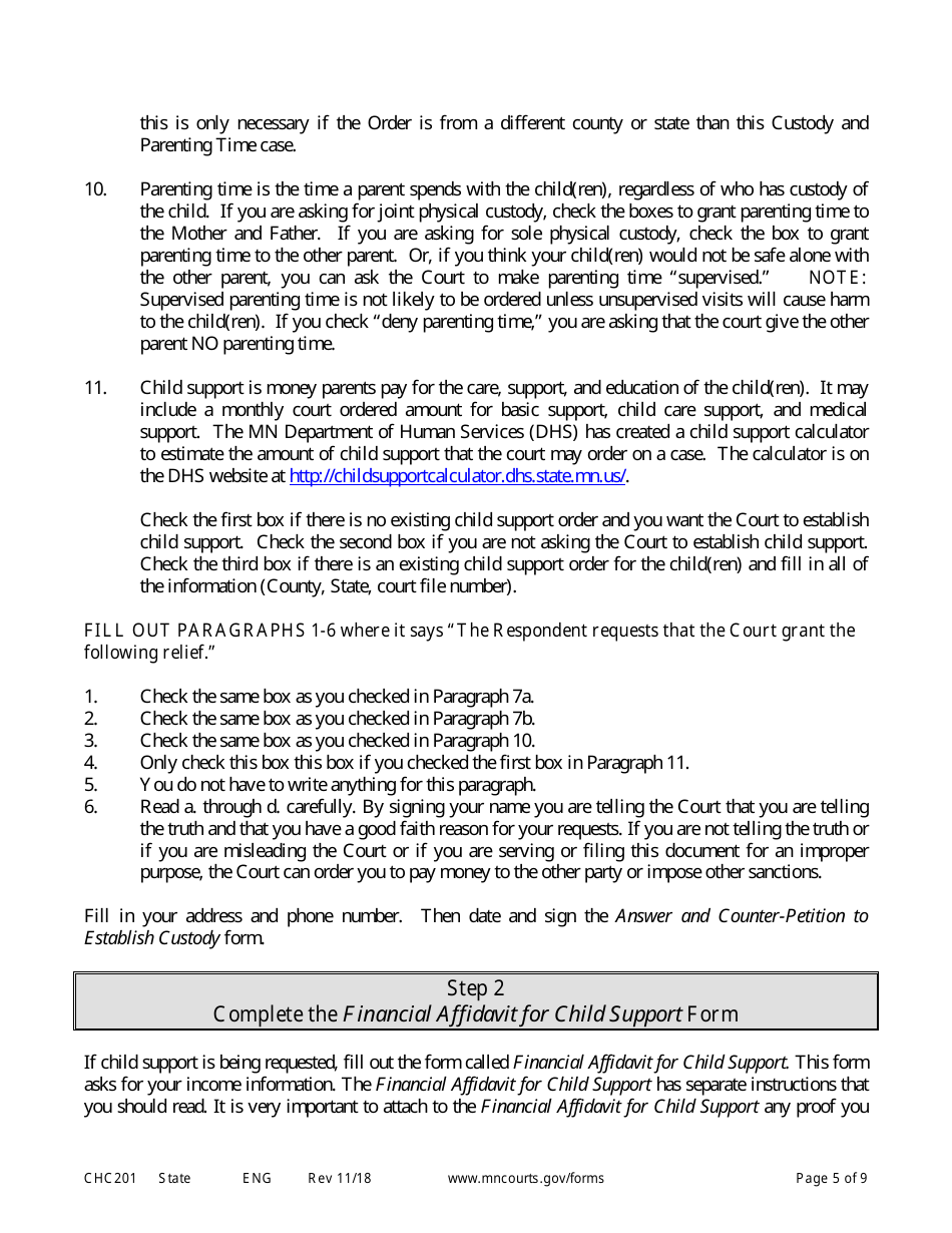 Form CHC201 - Fill Out, Sign Online and Download Printable PDF ...