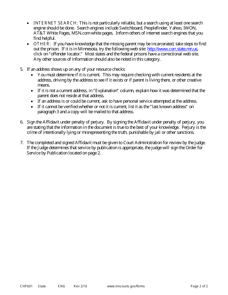 Download Instructions for Form CHP602 Affidavit of Diligent Efforts to ... Download Instructions for Form CHP602 Affidavit of Diligent Efforts to ...