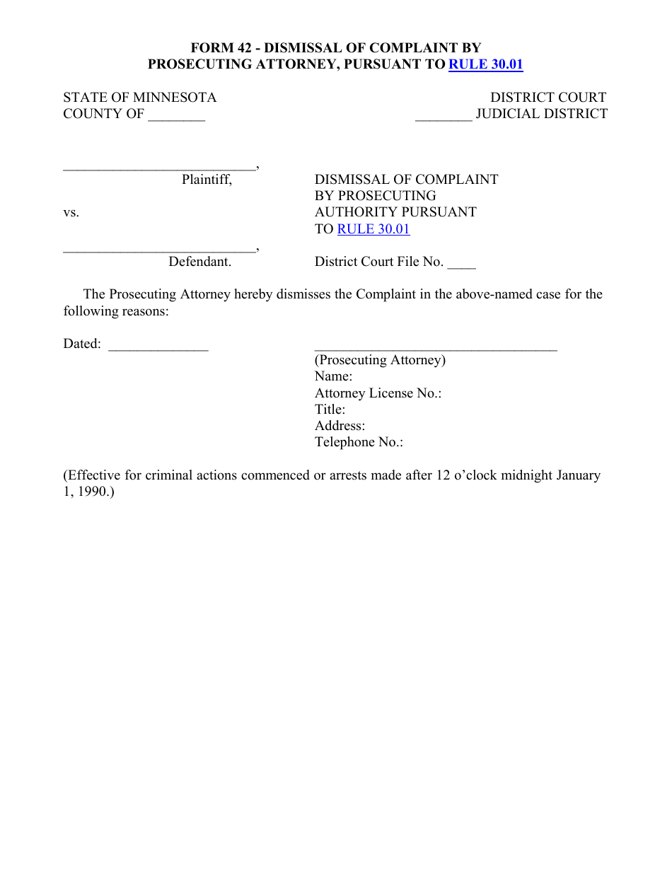 Form 42 - Fill Out, Sign Online and Download Printable PDF, Minnesota ...