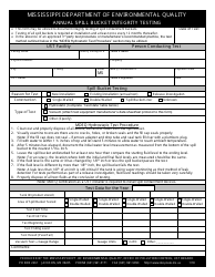 Mississippi Annual Spill Bucket Integrity Testing Form Download ...