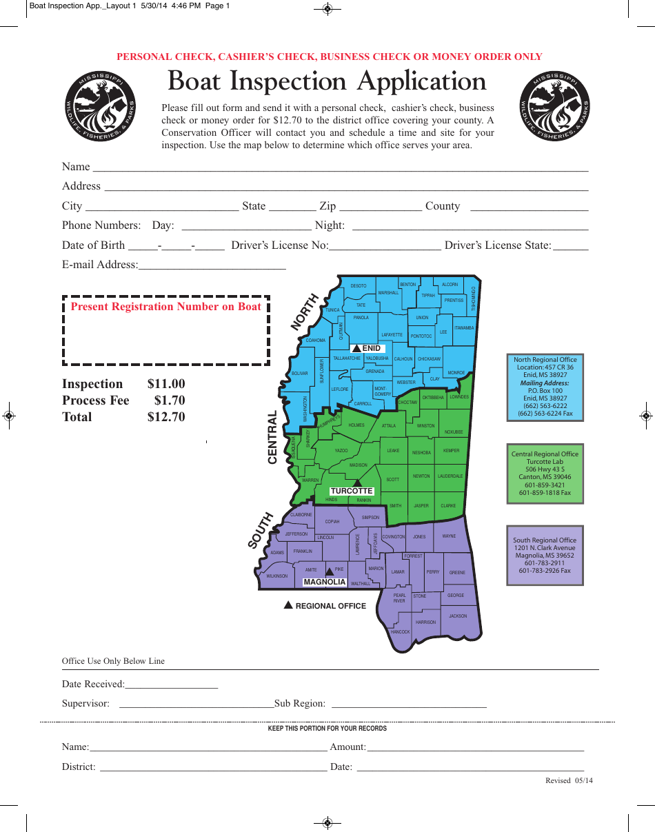Mississippi Boat Inspection Application - Fill Out, Sign Online and ...