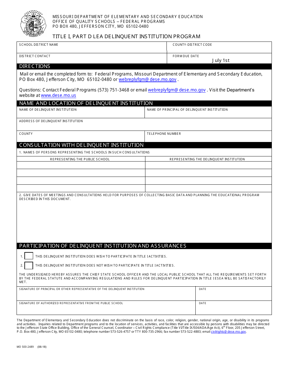 Form MO500-2489 - Fill Out, Sign Online and Download Fillable PDF ...