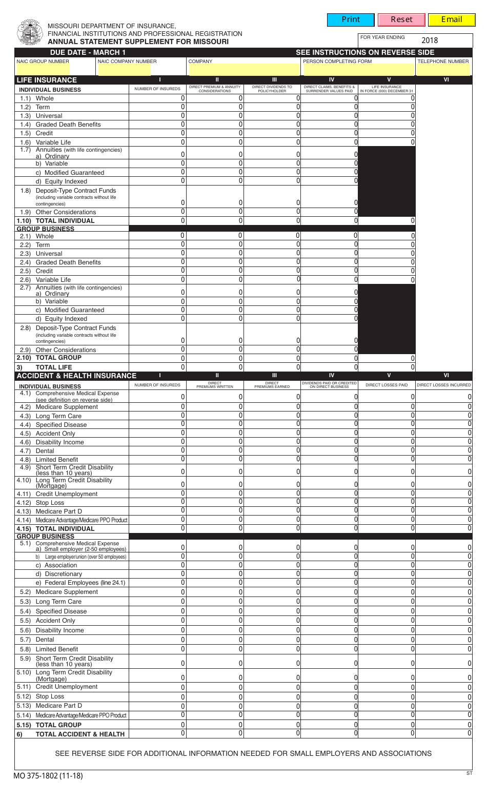 Form MO375-1802 - 2018 - Fill Out, Sign Online and Download Fillable ...
