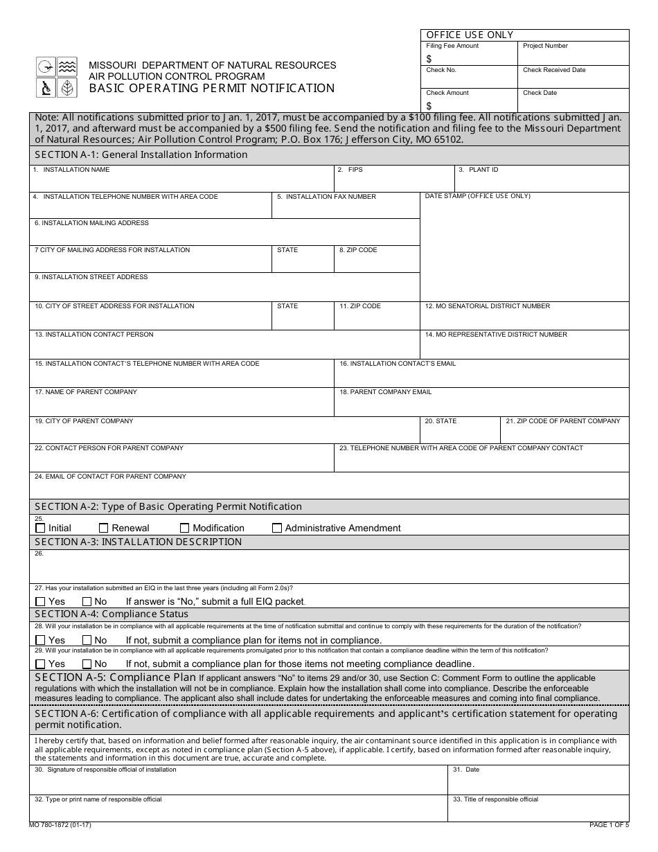 Form MO780-1872 - Fill Out, Sign Online and Download Fillable PDF ...
