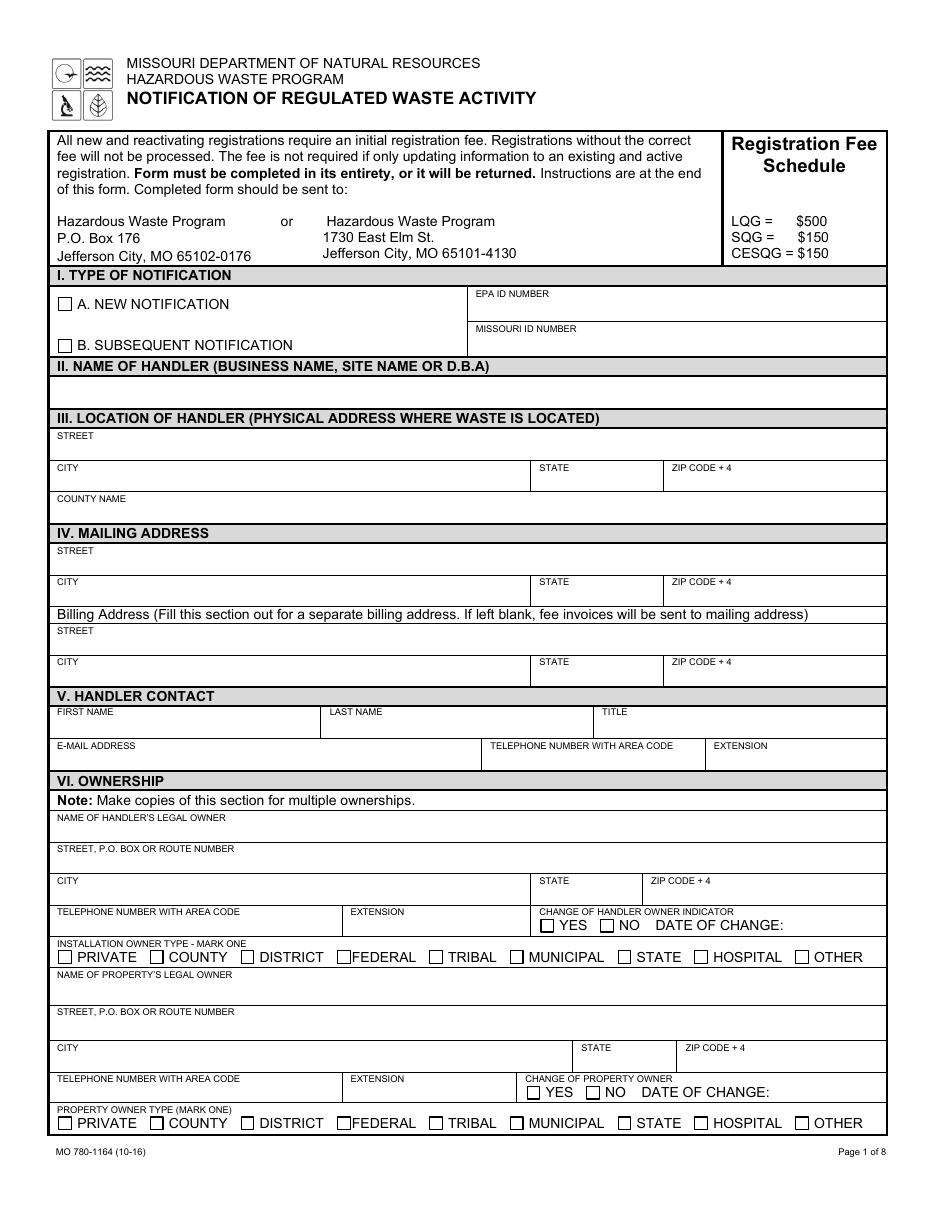 Form MO780-1164 - Fill Out, Sign Online and Download Fillable PDF ...