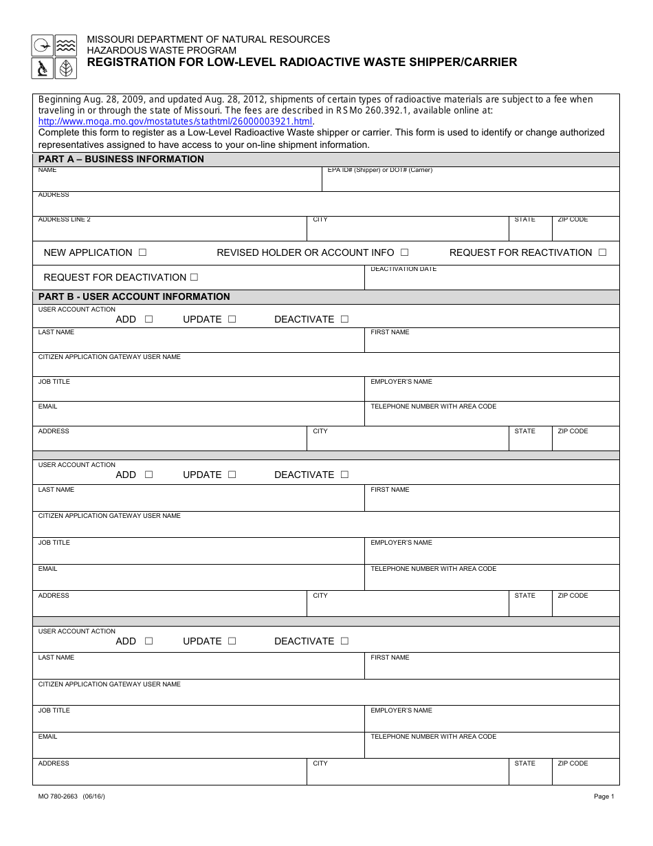 Form MO780-2663 - Fill Out, Sign Online and Download Fillable PDF ...