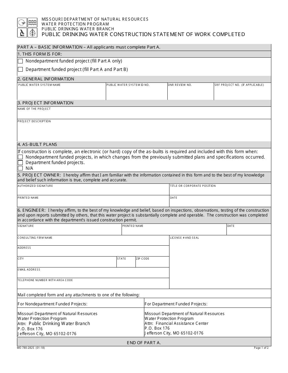 Form MO780-2825 - Fill Out, Sign Online and Download Fillable PDF ...
