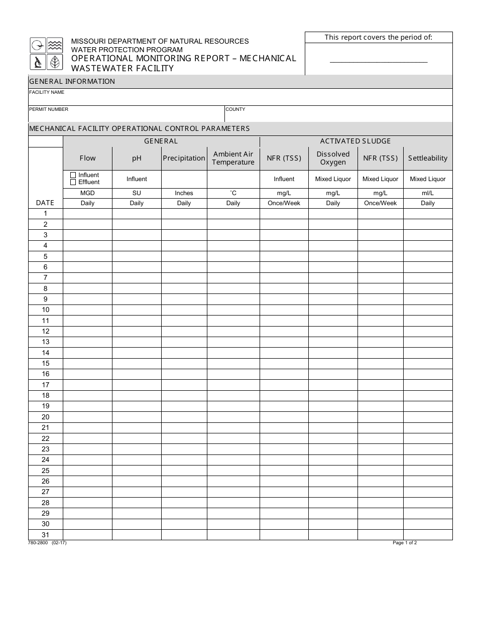 Form MO780-2800 - Fill Out, Sign Online and Download Fillable PDF, Missouri | Templateroller