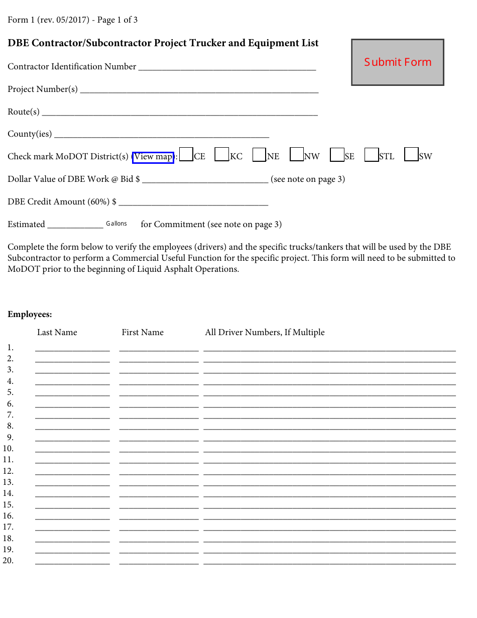 Form 1 - Fill Out, Sign Online and Download Fillable PDF, Missouri | Templateroller