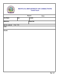 Montana General Report Form - Fill Out, Sign Online and Download PDF ...