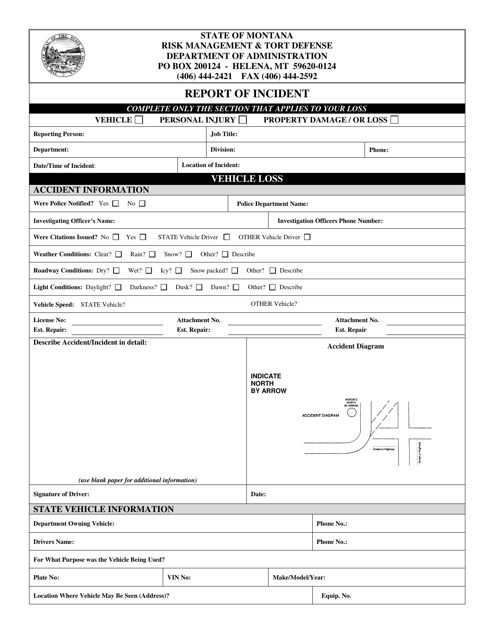 Printable Police Report Form