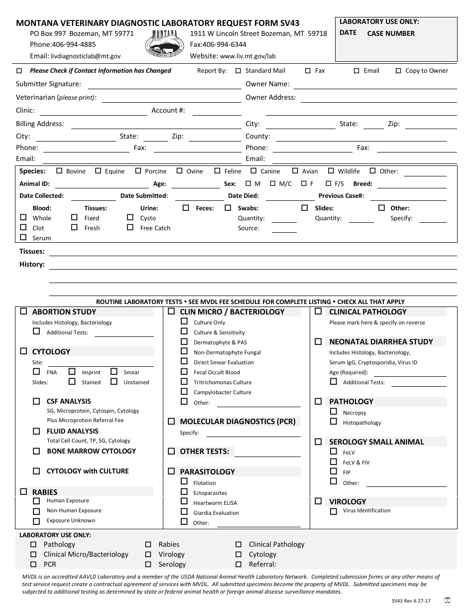 Form SV43 - Fill Out, Sign Online and Download Printable PDF, Montana ...